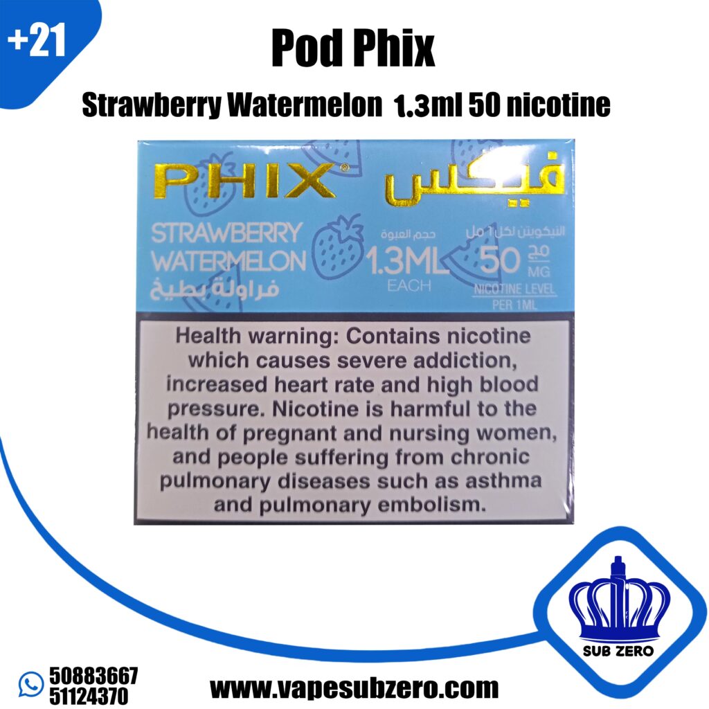 Pod Phix Strawberry Watermelon Ice 1.3ml 50 Nicotine - Vape Subzero